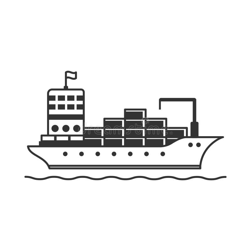 Cargo Ship Container Icon Isolated Vector Illustration Stock Vector ...