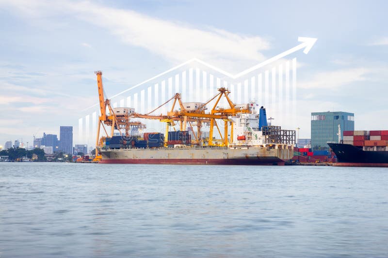 Cargo Ship, Cargo Container at Port. Stock Photo - Image of design ...