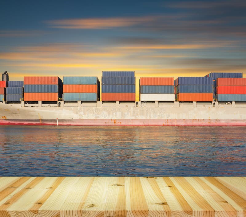 Container Ship Vertical View Stock Image - Image of aerial, marine ...