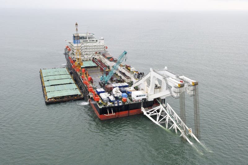 Pipelaying Barge Working In North Sea Stock Photo - Image of norway ...