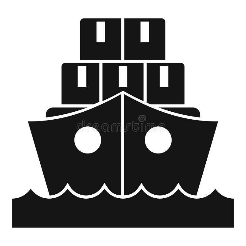 Cargo Ship Delivery Icon Simple Vector. Vehicle Parcel Stock ...