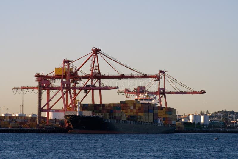 Cargo Ship at Dock stock image. Image of carrier, boat - 13597503