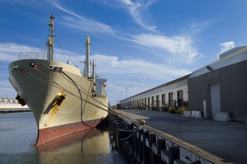 Cargo Ship at Dock stock image. Image of industrial, freighter - 8429247