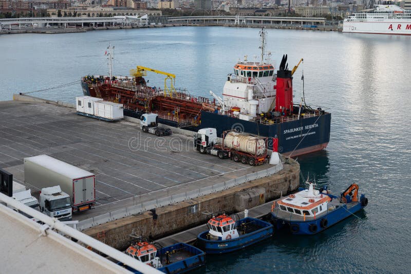Cargo Ship at the Dock of the Port Editorial Photography - Image of ...