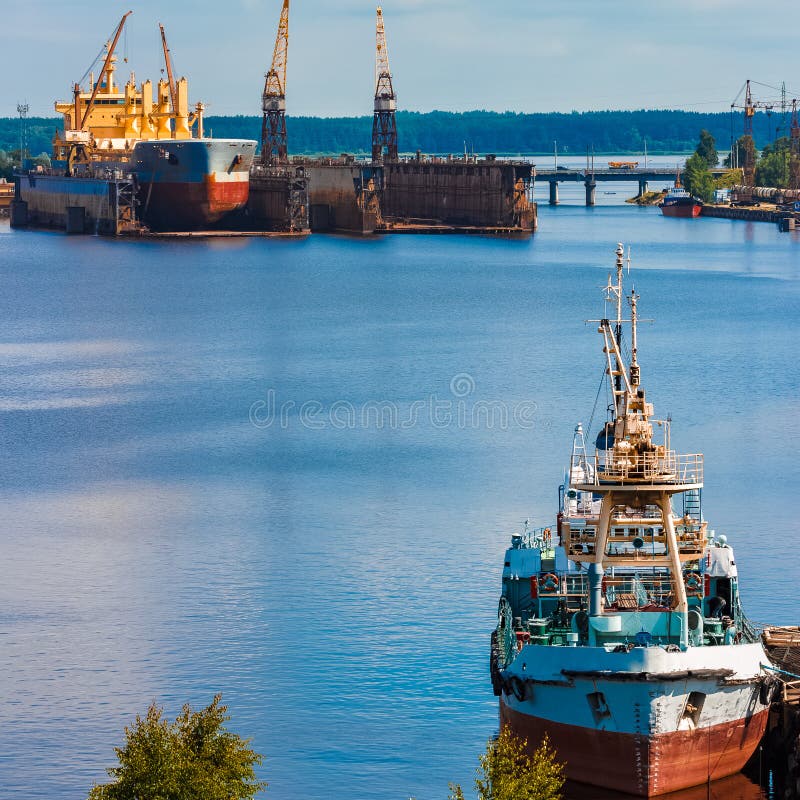 Cargo ship in the dock stock photo. Image of dock, support - 120869230