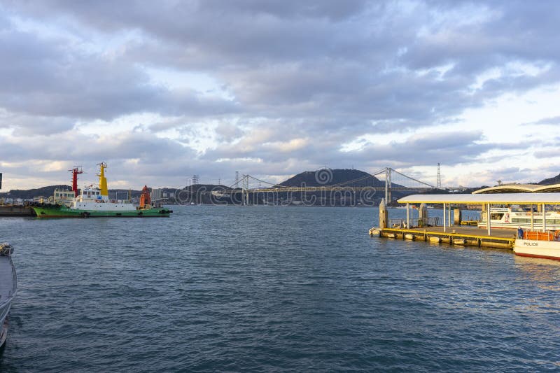 Cargo Ship Docking at Mojiko Port in Kitakyushu, Japan Editorial Stock ...