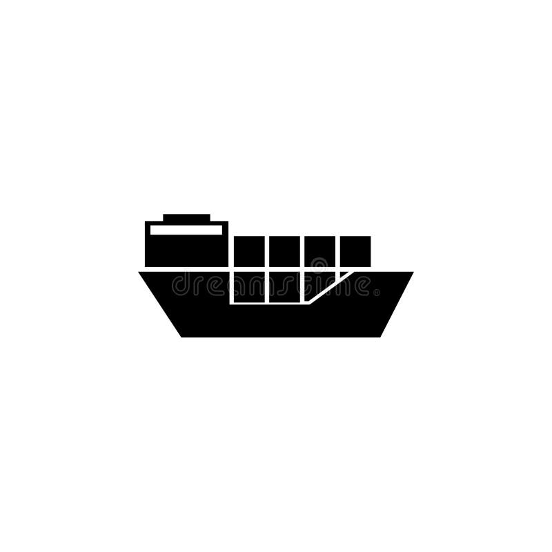 Cargo Ship Flat Vector Icon Stock Vector - Illustration of icon ...