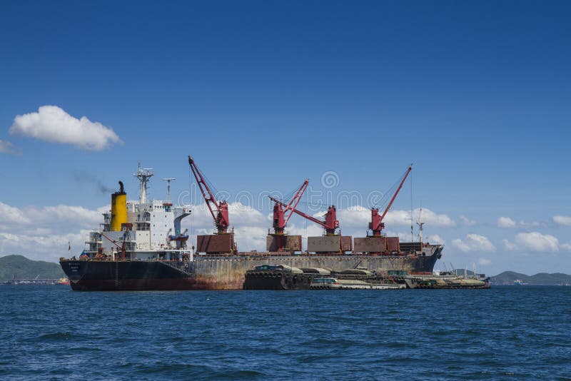 Cargo Ship Floating on the Sea Stock Photo - Image of power, rust: 25832546