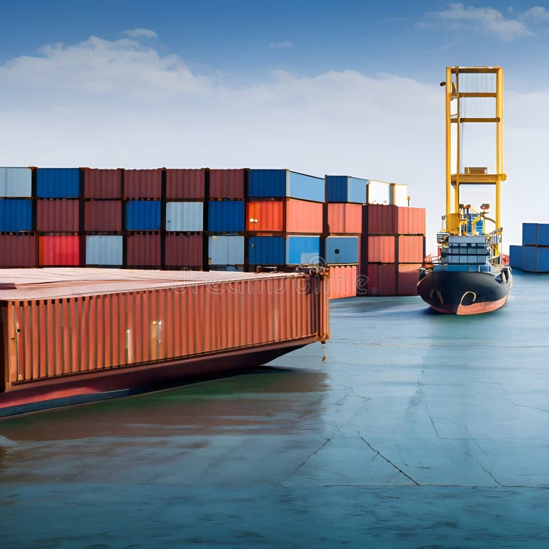 Cargo Ship Freight Container Ready To Load Stock Illustration ...