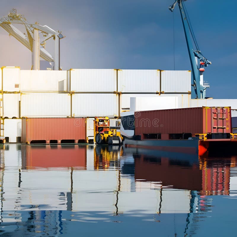 Cargo Ship Freight Container Ready To Load Stock Illustration ...