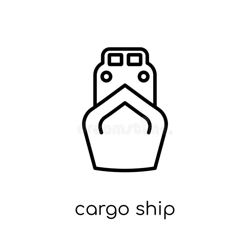 Cargo Ship Front View Icon. Trendy Modern Flat Linear Vector Car Stock ...