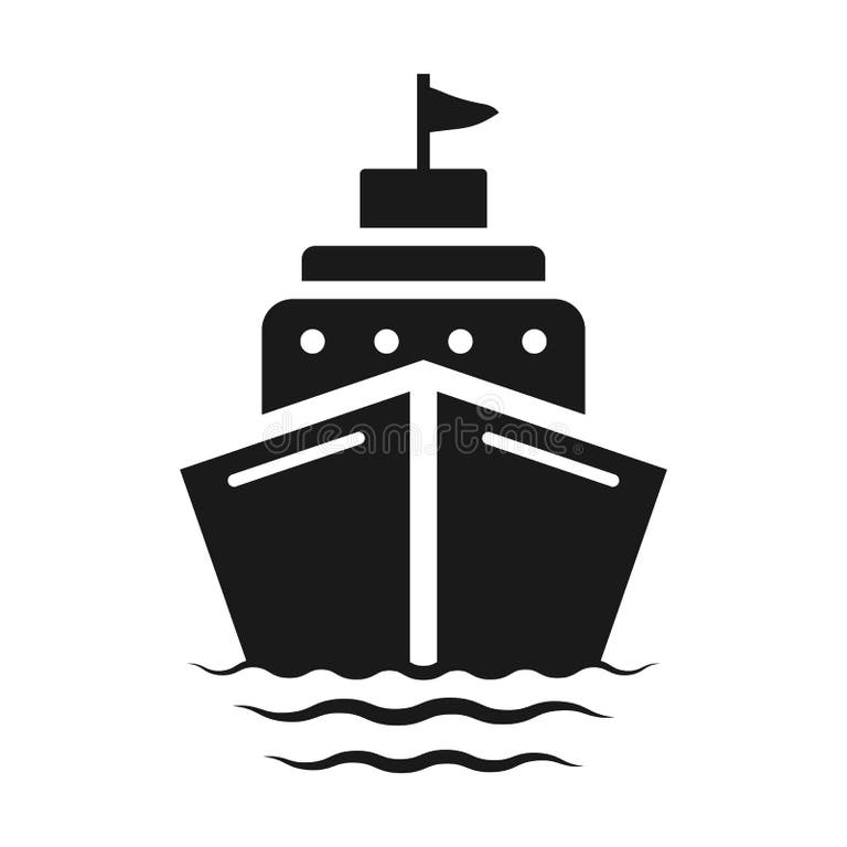 Cargo Ship Front View Logo Icon. Vector Illustration Stock Vector ...