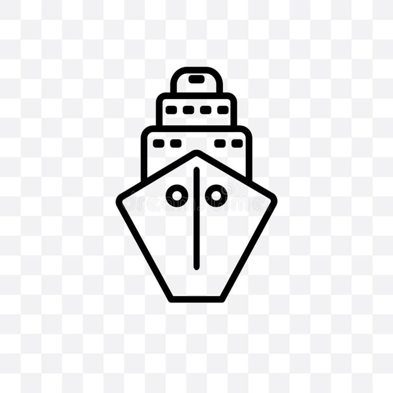 Cargo Ship Front View Vector Linear Icon Isolated on Transparent ...