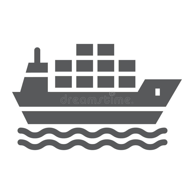 Cargo Ship Line Icon, Logistic and Delivery Stock Vector - Illustration ...