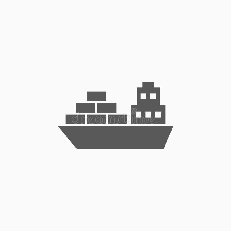 Cargo Ship Icon, Ship, Boat, Transport Stock Vector - Illustration of ...