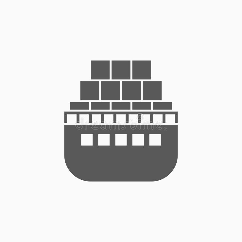 Cargo Ship Icon, Ship, Boat, Transport, Logistic Stock Vector ...