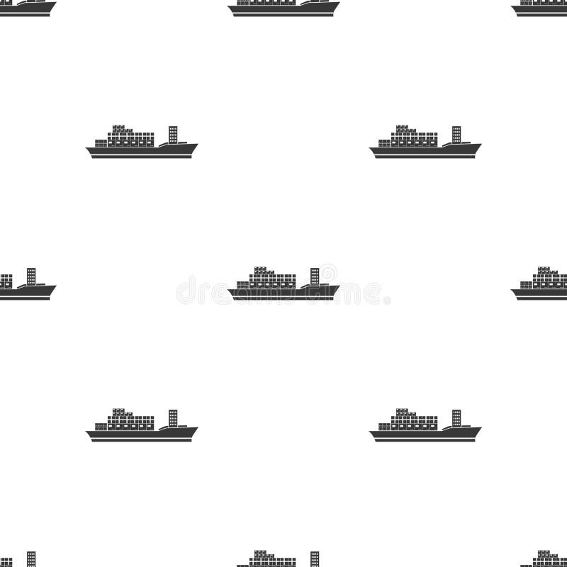 Cargo Ship Icon in Black Style Isolated on White Background. Logistic ...