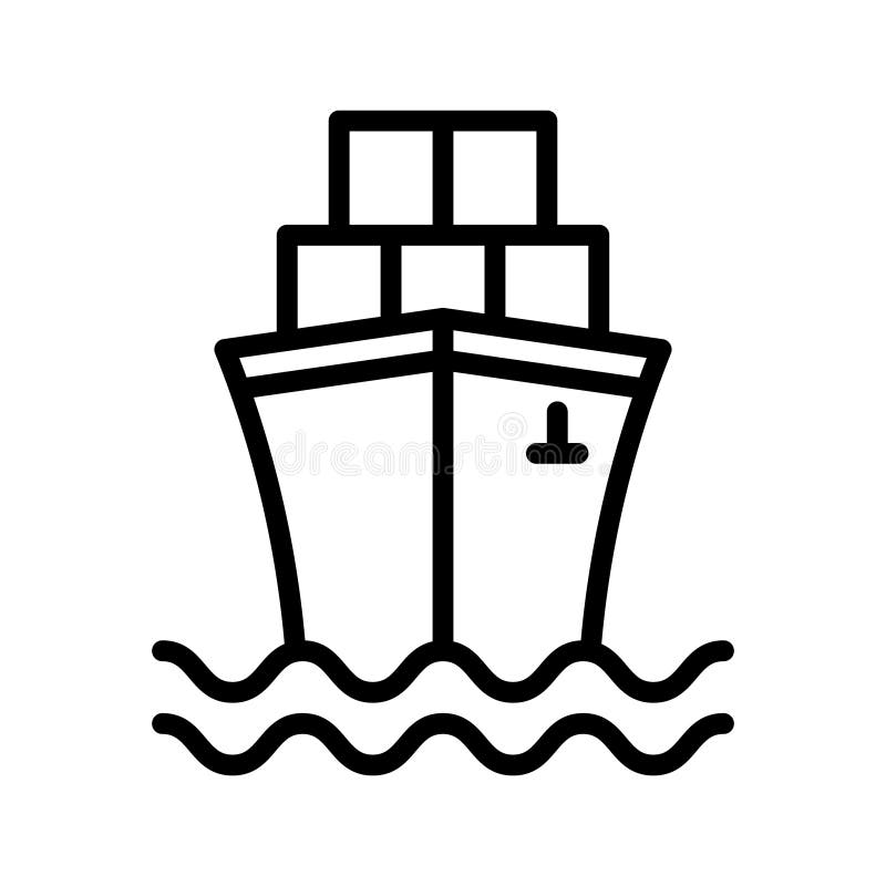Cargo Ship Icon, Container Ship. Water Transport Icon Stock Vector ...