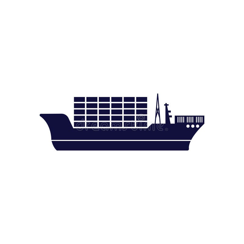Cargo Ship Icon Design Template Vector Isolated Illustration Stock ...