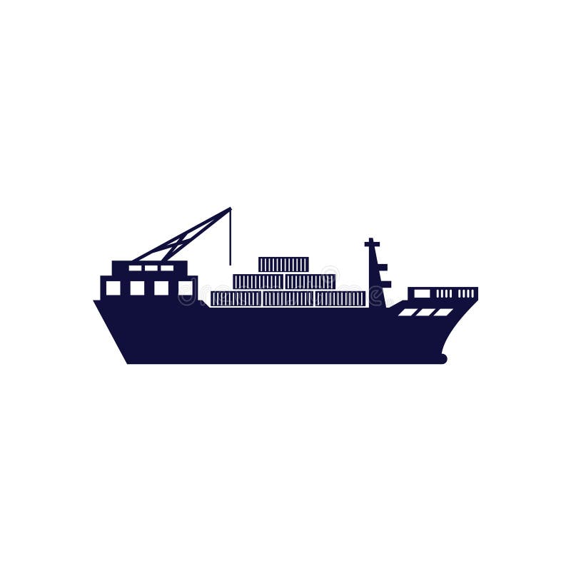 Cargo Ship Icon Design Template Vector Isolated Illustration Stock ...