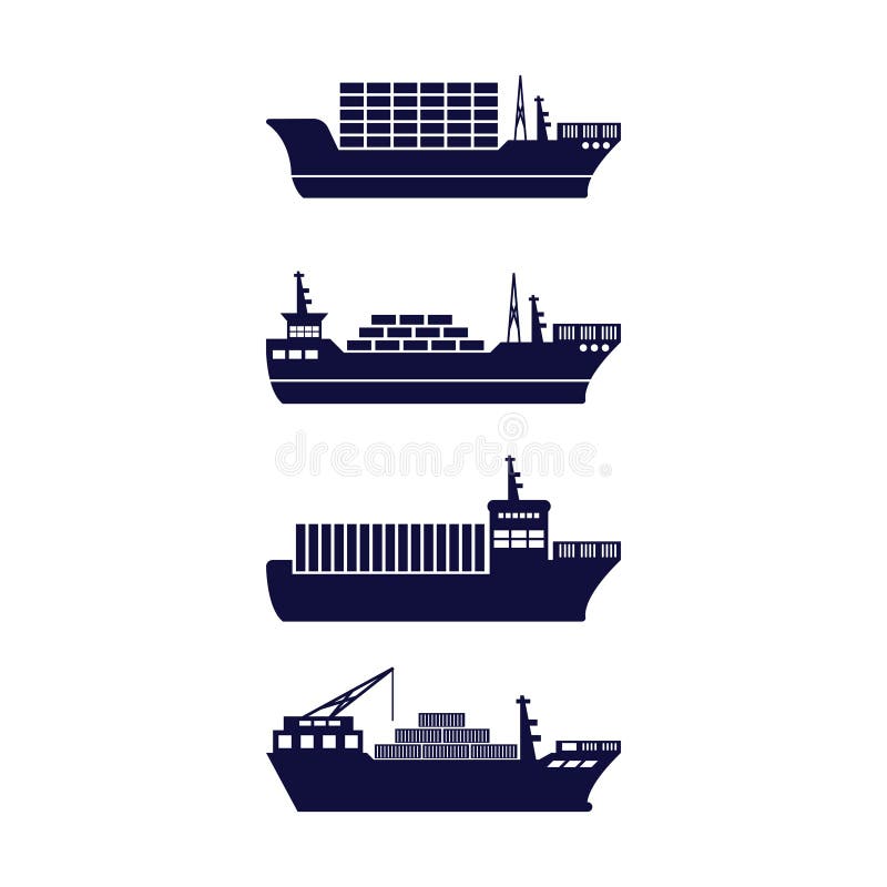 Cargo Ship Icon Design Template Vector Isolated Illustration Stock ...