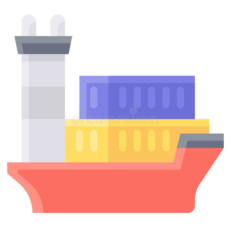 Cargo Ship Icon, Transportation Related Vector Stock Vector ...