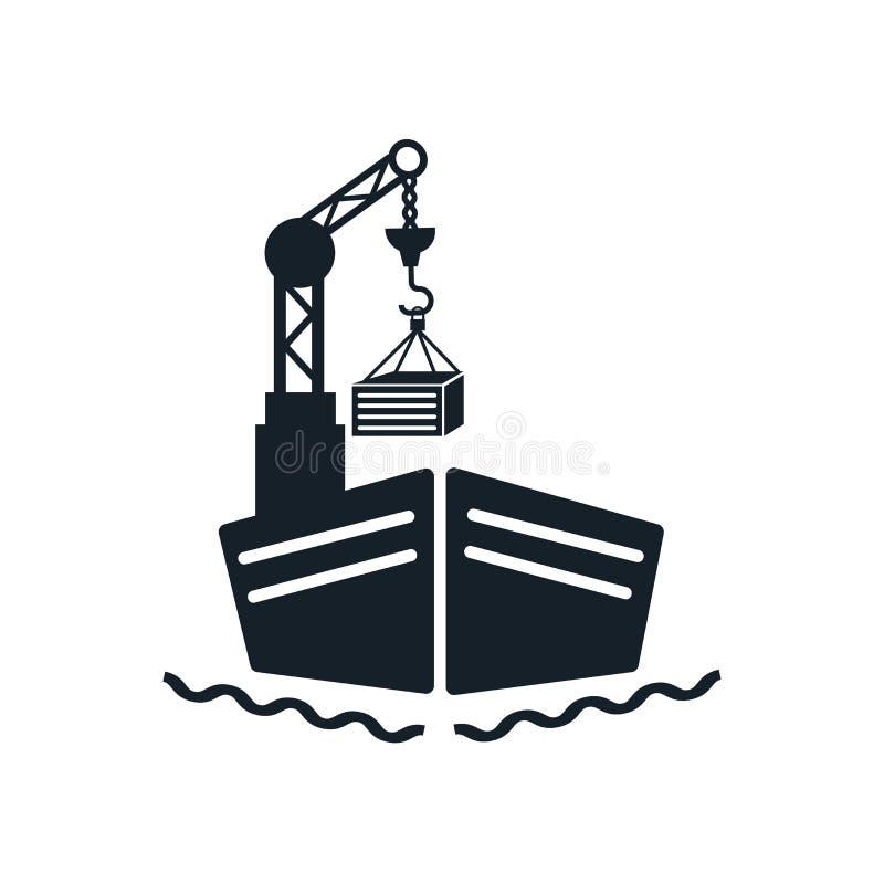 Cargo Ship Icon Vector Isolated on White Background, Cargo Ship Sign ...