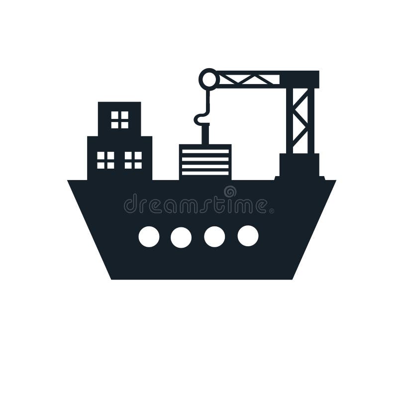 Cargo Ship Icon Vector Isolated on White Background, Cargo Ship Sign ...