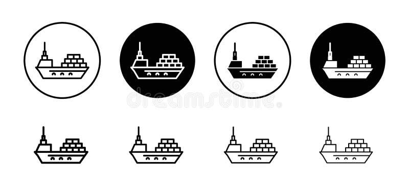 Cargo Ship Icon Vector Set Collection for Web Stock Vector ...