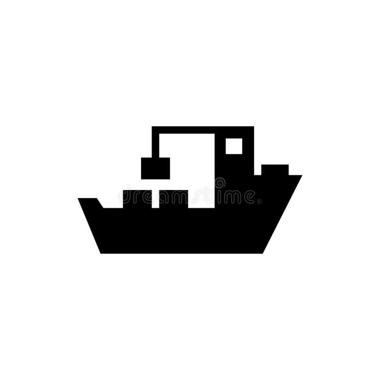 Cargo Ship Icon on a White Background. Vector Illustration Stock Vector ...
