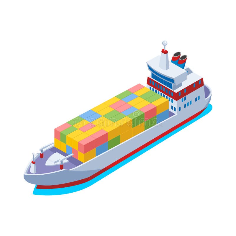 Cargo Ship Illustration stock illustration. Illustration of ...