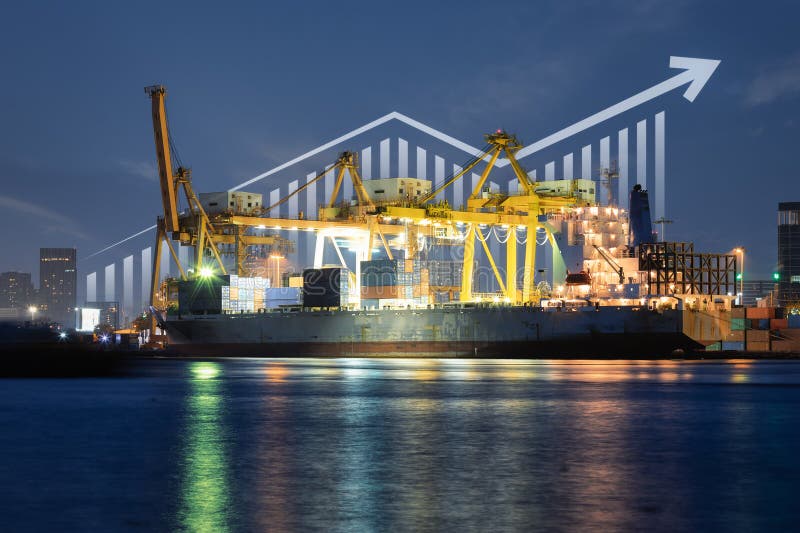 Cargo Ship with Increase Concept. Stock Image - Image of market ...
