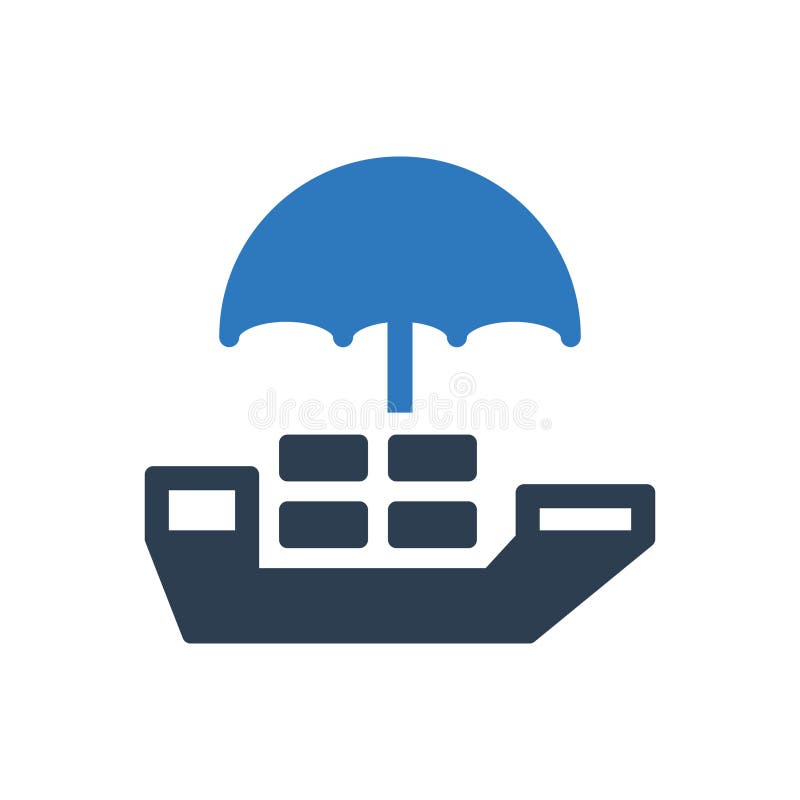 Cargo Ship Insurance Icon stock vector. Illustration of insurance ...