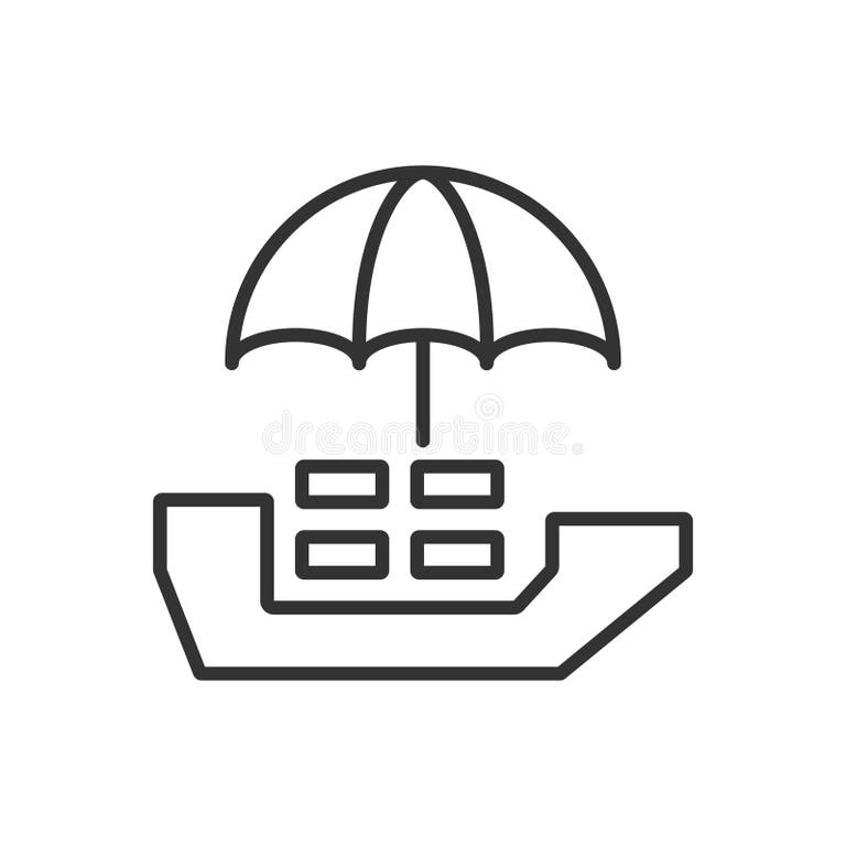 Cargo Ship Insurance Icon stock vector. Illustration of shipping ...