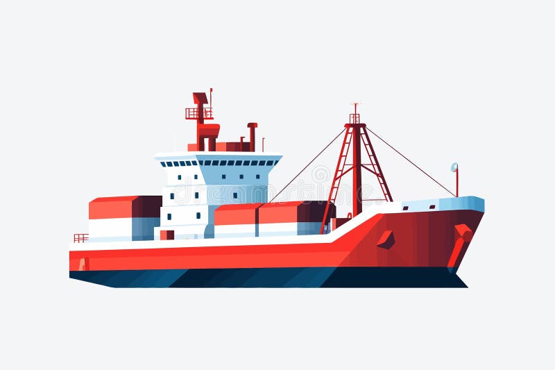 Cargo Ship Isolated Vector Style Illustration Stock Vector ...