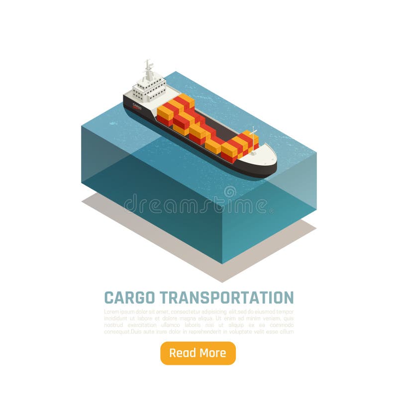 Cargo Ship Isometric Background Stock Vector - Illustration of cargo ...