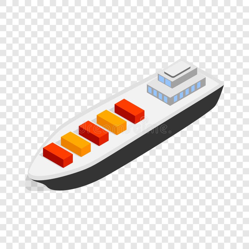 Cargo ship isometric icon stock vector. Illustration of container ...