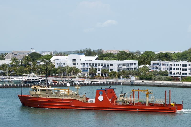 Cargo Ship in Key West Town Stock Image - Image of cargo ...
