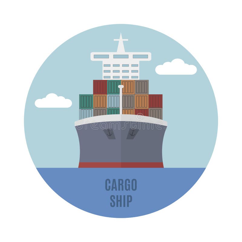 Cargo ship stock vector. Illustration of cargo, service - 74992238