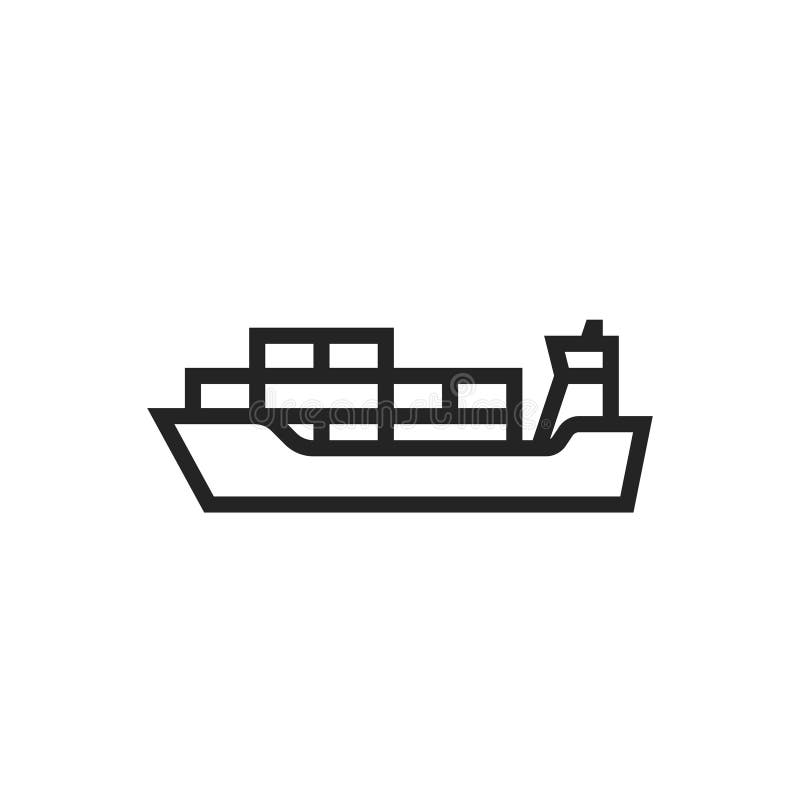 Cargo Ship Icon. Sea Transportation and Sea Freight Symbol Stock Vector ...