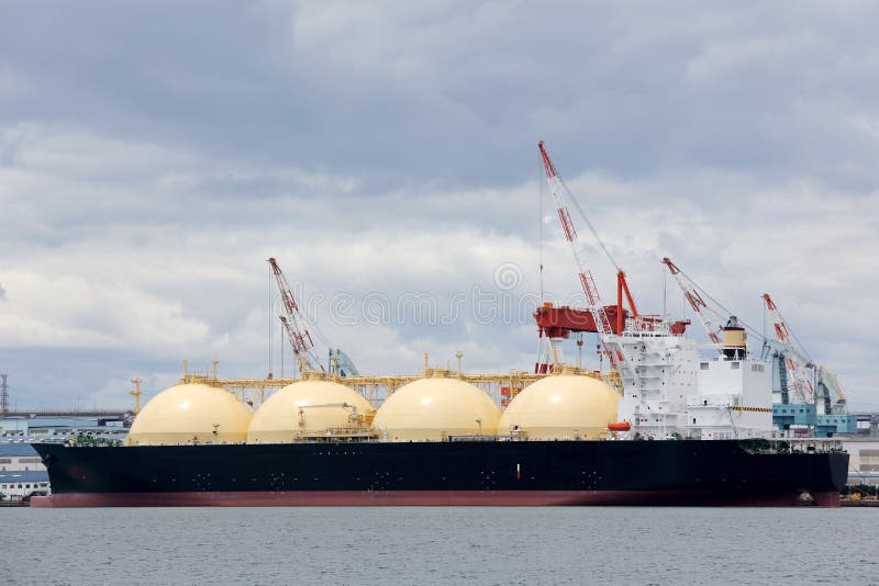 LNG Carrier Ship for Natural Gas Stock Photo - Image of anchored ...