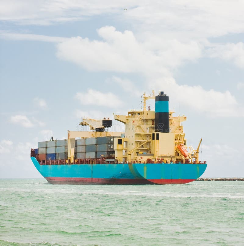 Cargo Ship Loaded with Containers Stock Image - Image of cargo, vehicle ...