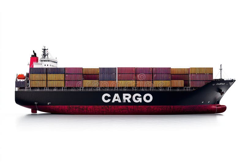 Heavy Loaded Container Cargo Ship Stock Illustrations – 1,193 Heavy ...