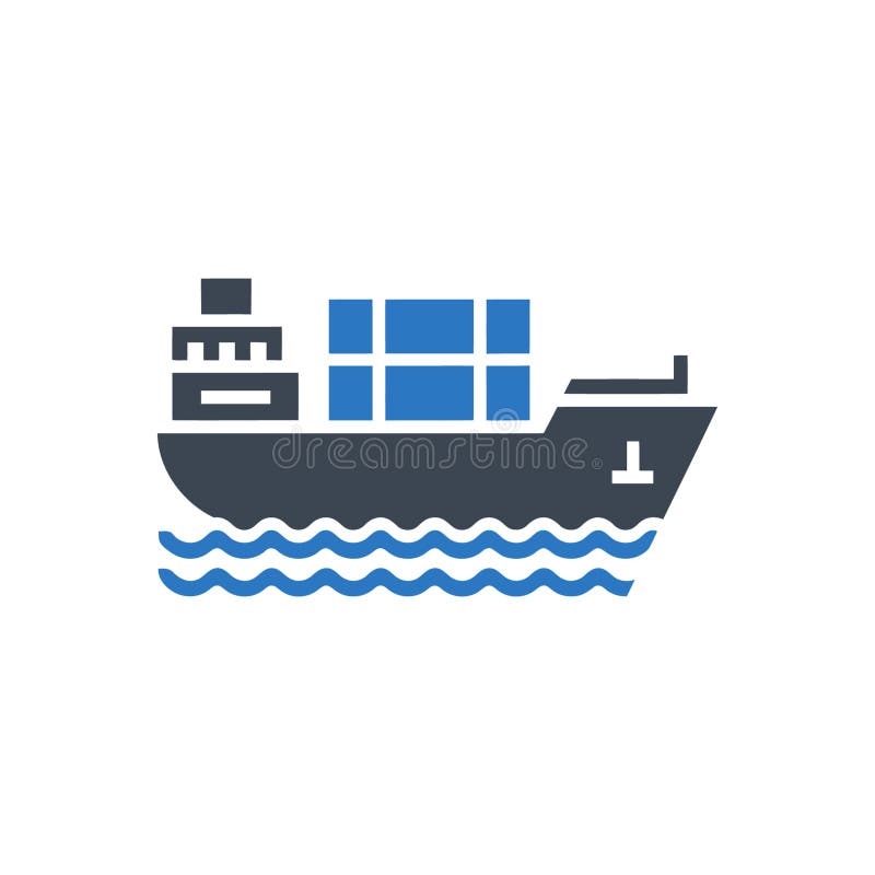Cargo Ship Loaded icon stock vector. Illustration of freight - 361696401