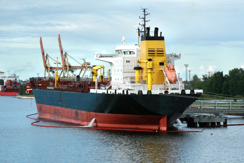 Cargo ship is loading stock image. Image of loading, industrial - 10874513