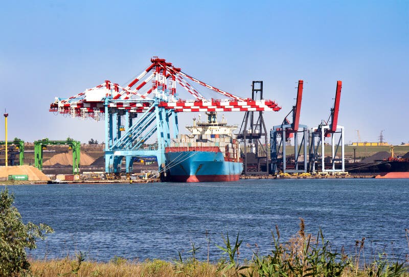 Cargo Ship Loading in the Port Stock Image - Image of industry ...