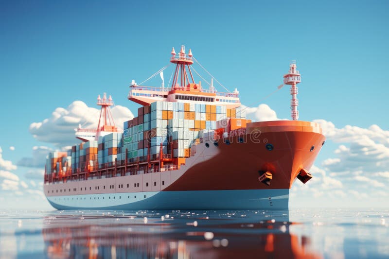 Cargo Ship. Logistic Shipping and Transportation Concept Stock Photo ...