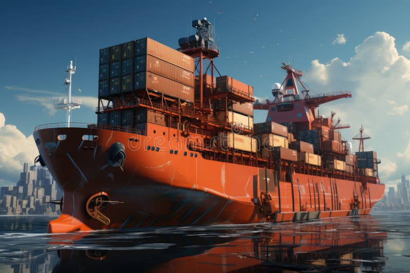 Cargo Ship. Logistic Shipping and Transportation Concept Stock Image ...
