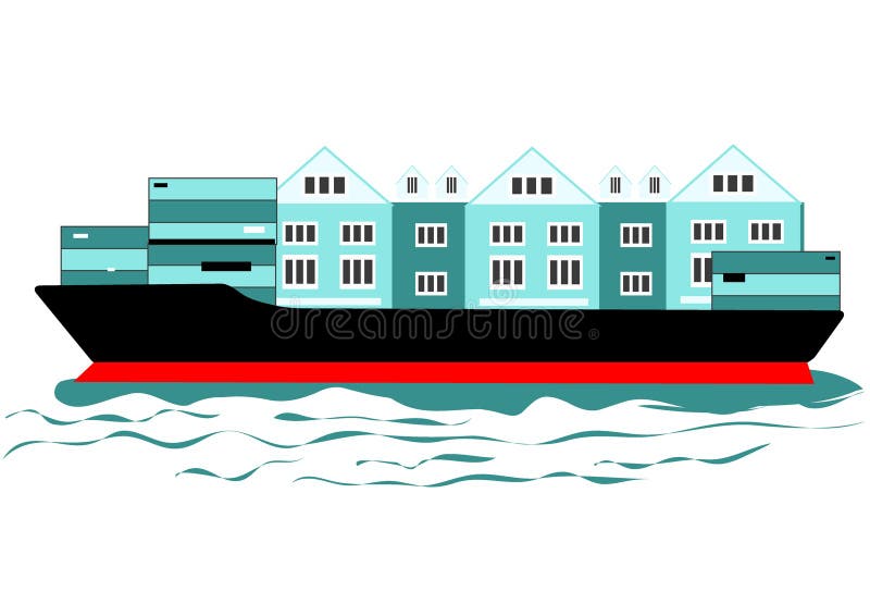 Cargo Ship.Logistics Services Sea & Ocean Stock Vector - Illustration ...