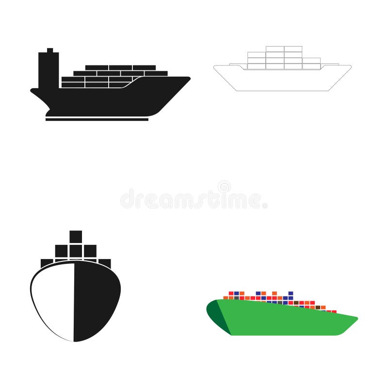 Cargo ship logo stock illustration. Illustration of export - 263480364
